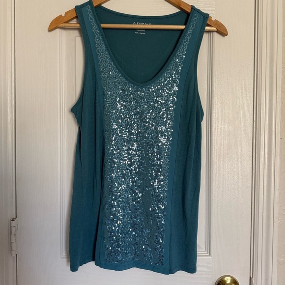 Apt. 9 | Tops | Apt 9 Y2k Blue Sequin Sparkly Sleeveless Tank Top ...